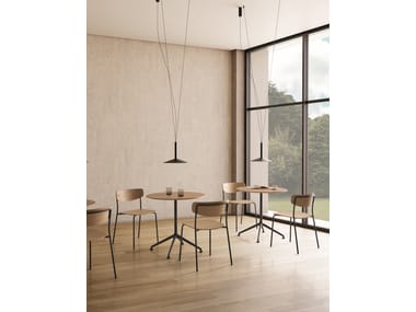 LEA Stackable wood veneer chair open back By INCLASS