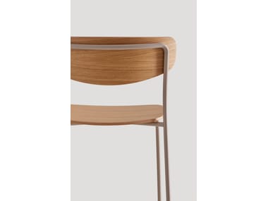 LEA Stackable wood veneer chair open back By INCLASS