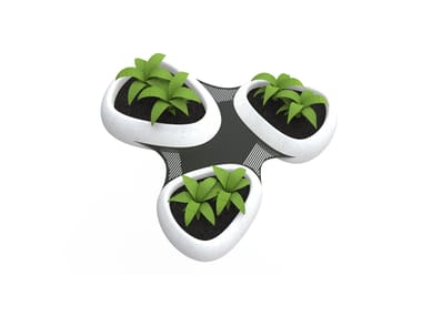 LEAF Reconstructed stone bench with Integrated Planter By Viscio Urban ...