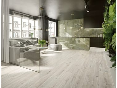 LEGNI HIGH-TECH - ROVERE GESSO Porcelain stoneware wall/floor slabs ...