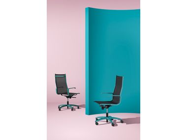 LIGHT High-back reception chair with 5-spoke base By Luxy | design Luxy R&D