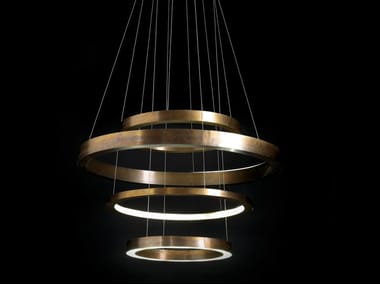 LIGHT RINGS HORIZONTAL POLYGONAL LED brass pendant lamp By Henge ...