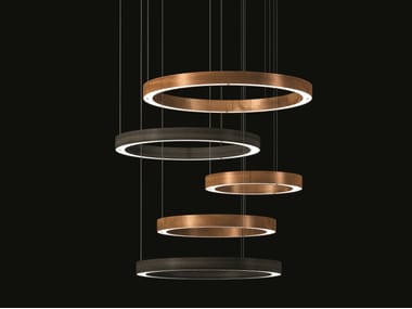 LED brass pendant lamp LIGHT RINGS HORIZONTAL POLYGONAL Light Rings ...