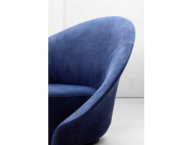 LILIA Swivel upholstered easy chair By Flou