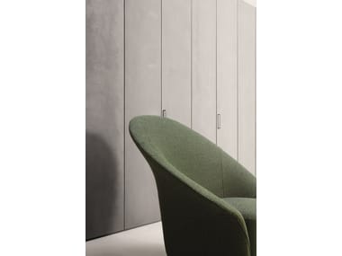 LILIA Swivel upholstered easy chair By Flou