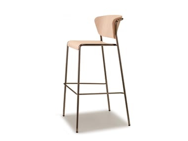 LISA WOOD Stackable high wooden stool with back By SCAB DESIGN | design ...