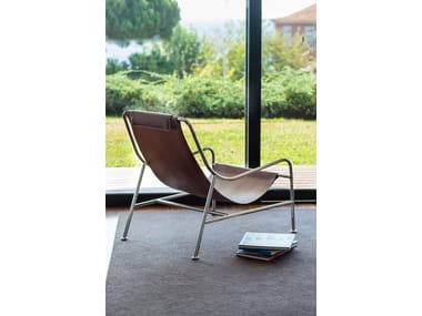 Leather lounge chair with armrests LISBOA By MOR DESIGN design Keiji ...