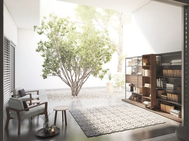 LITERATURA OPEN Open wooden bookcase with casters By Punt | design ...