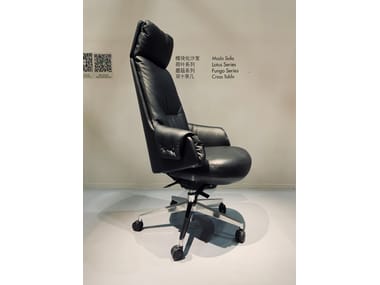 LORD Swivel leather executive chair with headrest By grado design ...
