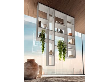 30MM WEIGHTLESS - 2734 Floating open wooden bookcase By Lago