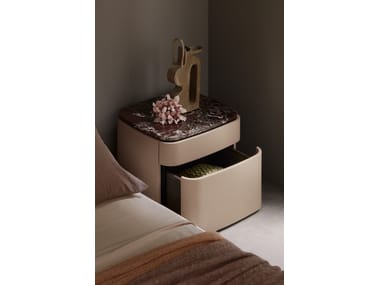LULLABY Rounded wooden bedside table with drawers By Lema | design ...