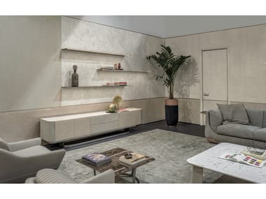 FOREVER SYSTEM LIVING Leather boiserie By Longhi