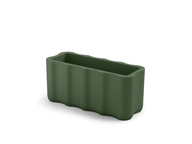 NEBULA Jardinera baja rectangular de polietileno By Lyxo Design | design Luigi Siard