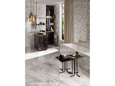 MARVEL EDGE Porcelain stoneware flooring with marble effect By Atlas ...