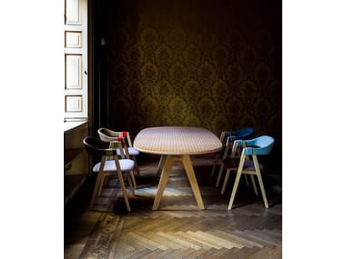 MATHILDA Stackable wooden chair with armrests By Moroso | design ...