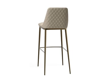 MAX DIAMOND High leather stool with back By EFORMA | design Antoy Filips