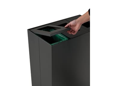 MAXIMO Powder coated steel litter bin for waste sorting By Caimi Brevetti