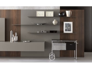 CROSSING Modular storage wall with integrated lighting By MisuraEmme