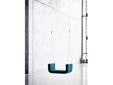 ME&U Upholstered indoor swing By SOFTLINE | design Busk + Hertzog
