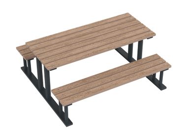 MEDITERRANEO Rectangular WPC picnic table with integrated benches By ...