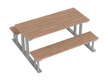 MEDITERRANEO Rectangular WPC picnic table with integrated benches By ...