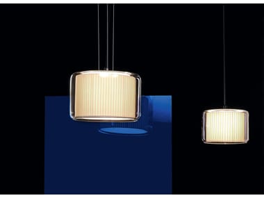 MERCER LED blown glass and fabric pendant lamp By Marset | design Joan ...