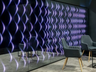 MIRRORGLASS Multi-faceted mirror wall with lights effects By ETTLIN LUX®