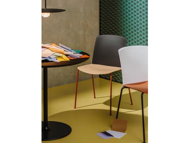 MIXU Polypropylene and plywood stackable chair By Arper | design Gensler