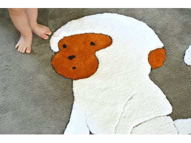 Round cotton kids rug MONKEY Children Collection By Un Tapis à Paris