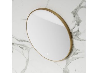LUXE Round framed wall-mounted mirror By LUSSO