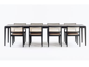 MOON Rectangular oak dining table By DE PADOVA