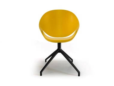Moon Integral polyurethane foam chair with conical metal base By Tonon ...