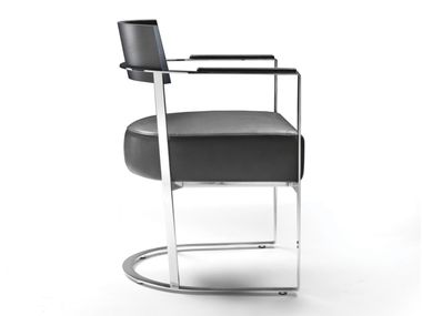MORGAN Leather chair with armrests By Flexform | design Antonio Citterio