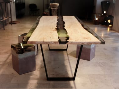 MOSS 2 Rectangular dining table By alcarol | design Andrea Forti, Eleonora Dal Farra