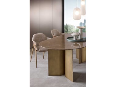 WAVE Oval marble table By Marelli | design Luca Erba