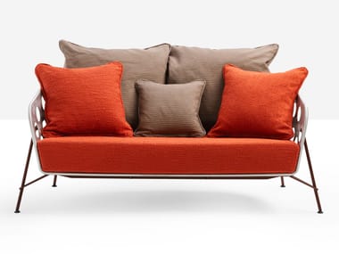 BOLLE 2 seater painted metal garden sofa By Midj | design Paola Navone
