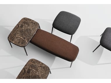 LEA Bench in fabric and structure in painted steel By Midj | design ...