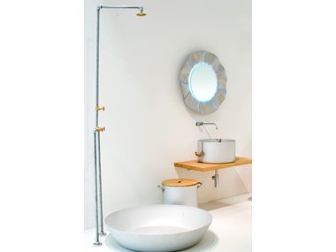 CHEF Round aluminium mirror with integrated lighting By Rapsel | design ...