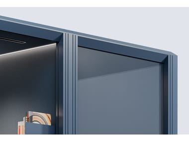 MODULAR HUB LOUNGE + MEET Cabine de bureau modulable en aluminium et ...