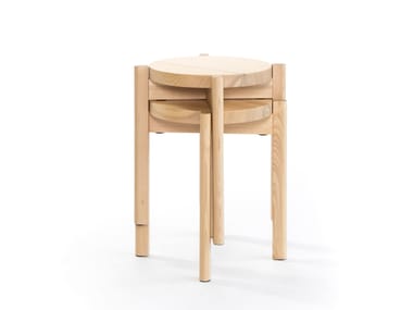 NAKU Low wooden stool By Inno | design Harri Korhonen