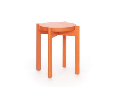 NAKU Low wooden stool By Inno | design Harri Korhonen
