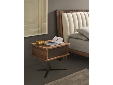 NELSON BEDSIDE TABLE Rectangular walnut bedside table with drawers By ...