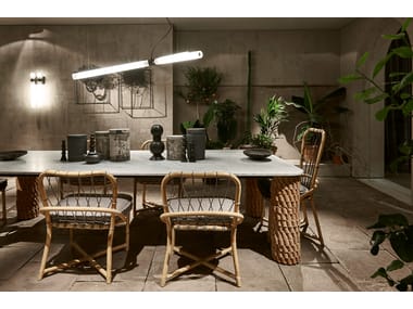 Table rectangulaire en marbre NEVADA By BAXTER design Paola Navone