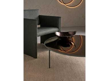 NOTO Fabric easy chair with castors By COR | design Pauline Deltour