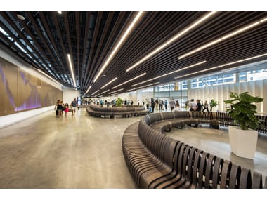 NOVA C DOUBLE BACK Curved Modular Bench with backrest double By Green ...