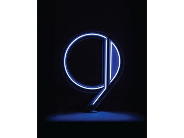 Fluorescent Light letter NUMBER 9 By Delightfull