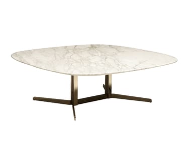 CAMPUS Square low coffee table with marble top By Natuzzi Italia ...