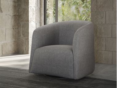 LOGOS Swivel fabric armchair with armrests By Natuzzi Italia | design ...