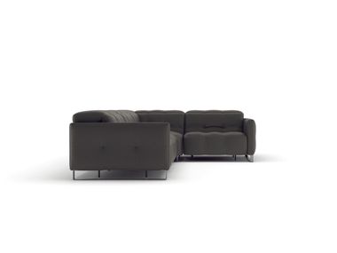 PHILO Corner recliner leather sofa with electric motion By Natuzzi Italia