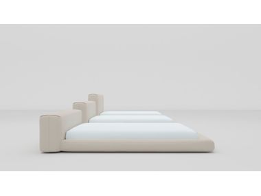ABALA Fabric double bed with upholstered headboard By Nobonobo
